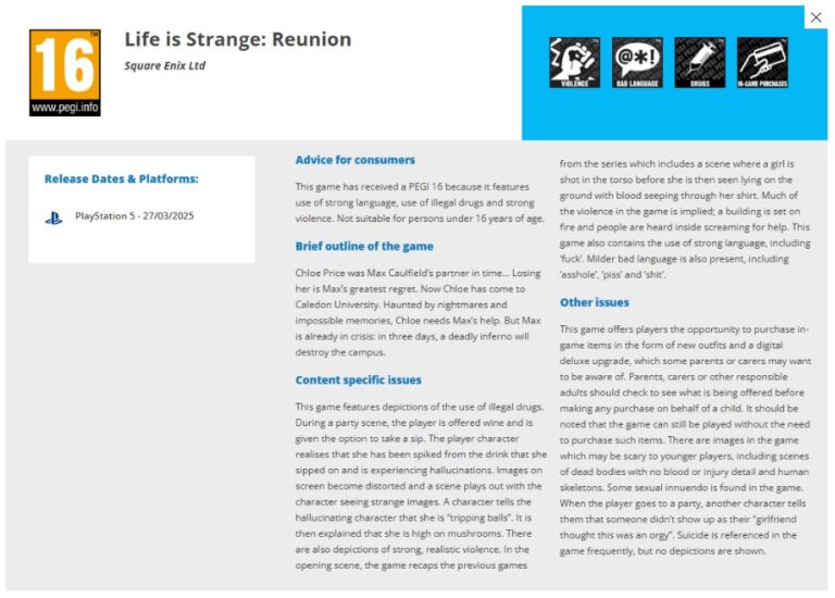 Ratingová organizace předčasně odhalila nové Life is Strange | Gaming ...